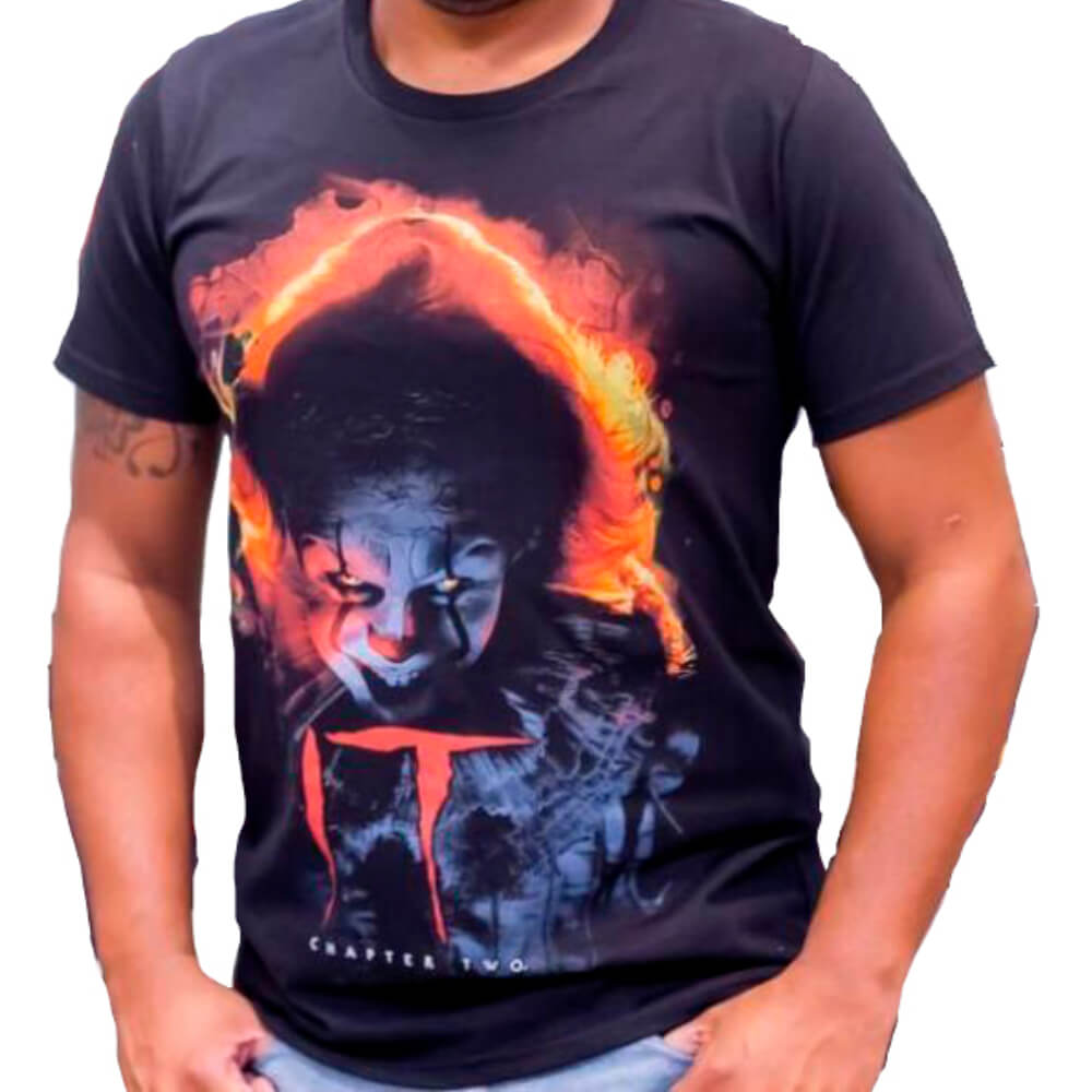 Camiseta Masculina It Chapter 2 Pennywise Manga Curta Oficial
