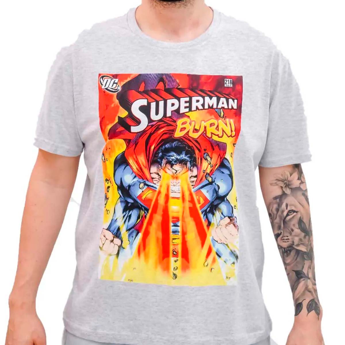 Camiseta Superman Burn Masculina Manga Curta Licenciada