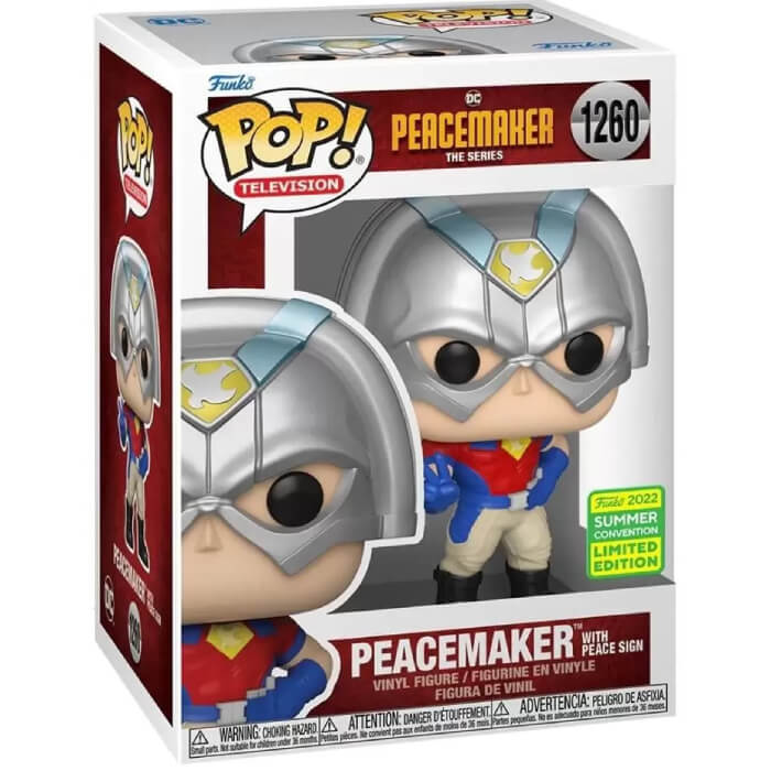 Boneco Funko Pop DC Comics Peacemaker 1260 SDCC Pacificador Boneco Funko Pop DC Comics Peacemaker 1260 SDCC Pacificador