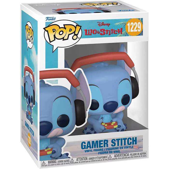 Boneco Disney Funko Pop Gamer Stitch 1229 Lilo & Stitch