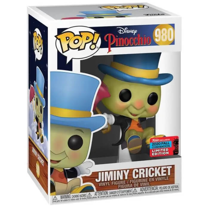 Boneco Disney Funko Pop Jiminy Cricket 980 NYCC Grilo Falante Pinocchio