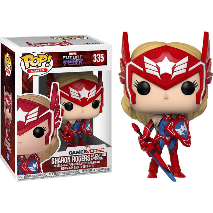 Boneco Marvel Future Fight Funko Pop Sharon Rogers As Captain America 335